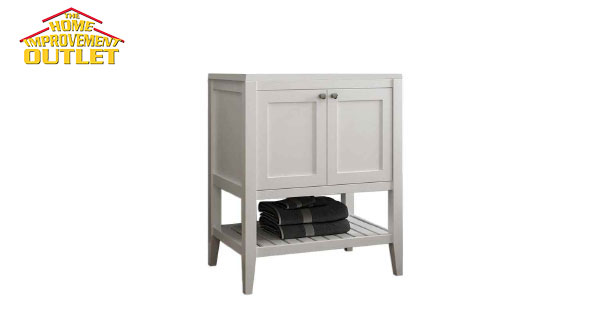 Vanguard, Open Bottom Vanity, White, 24-inch Wide x 21-inch Depth ...